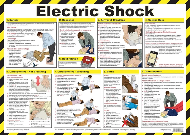 SAFETY FIRST AID Group Electric Shock Poster, Laminated (59X42Cm) £21. ...