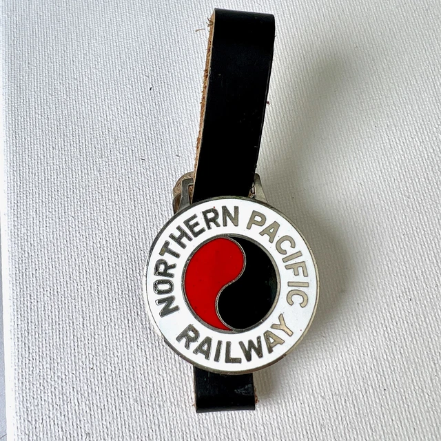 NORTHERN PACIFIC RAILWAY Logo Metal Enamel Watch FOB & Strap - "A ...