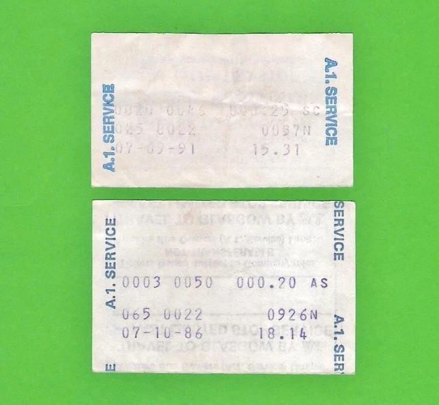 A1 SERVICE (AYRSHIRE Bus Owners) - 2 Timtronic Machine Issued Tickets ...