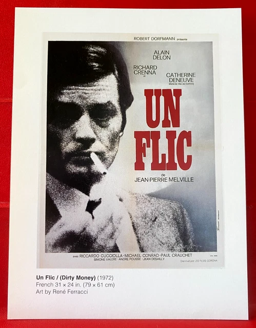 DIRTY MONEY/UN FLIC Alain Delon Movie/Film Poster Art PICTURE/PRINT 6.5 ...