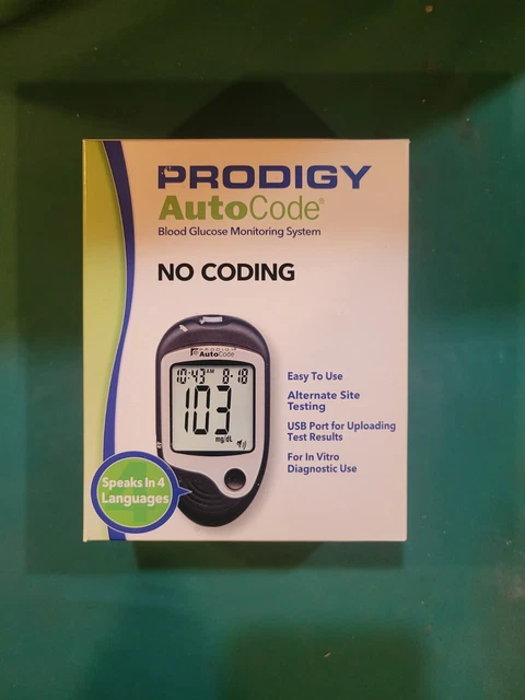 PRODIGY AUTOCODE TALKING Blood Glucose Monitoring Meter 4 Languages ...