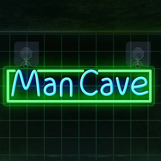 MAN CAVE NEON Sign Dimmable LED Neon Wall Light with USB Powered for ...