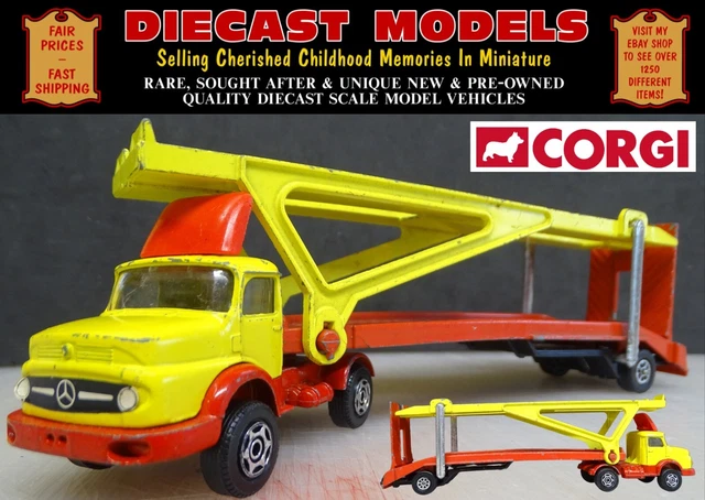 MERCEDES-BENZ KURZHAUBER LK323 Car Transporter Vintage Corgi Juniors ...