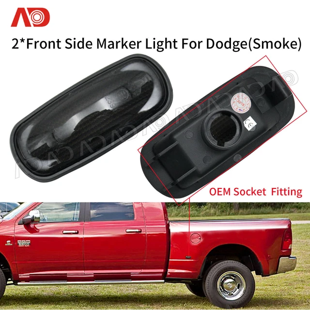 SMOKED SIDE FENDER Marker Dually Bed Lights For 2003-10 Dodge Ram ...