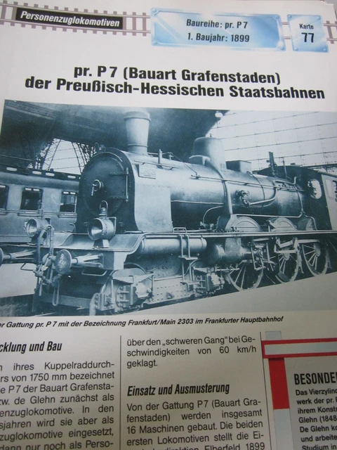 BAHN LOKAUFRISSE DAMPF Personenzug 77 pr. P 7 Bauart Grafenstaden 1899 ...