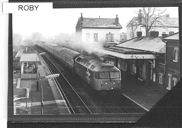 ROBY RAILWAY STATION - 1986 View With Class 47 - Photo Print In Sleeve ...