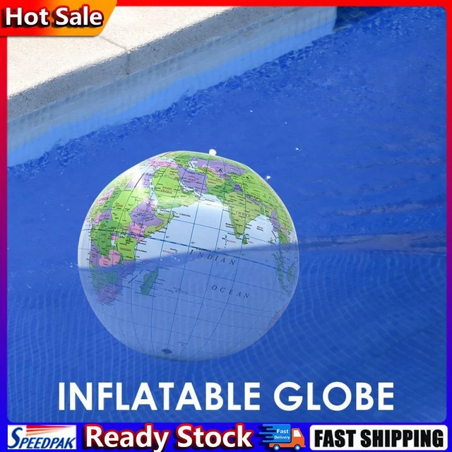 INFLATABLE GLOBE WORLD Earth Ocean Map Beach Ball Geography Kid ...