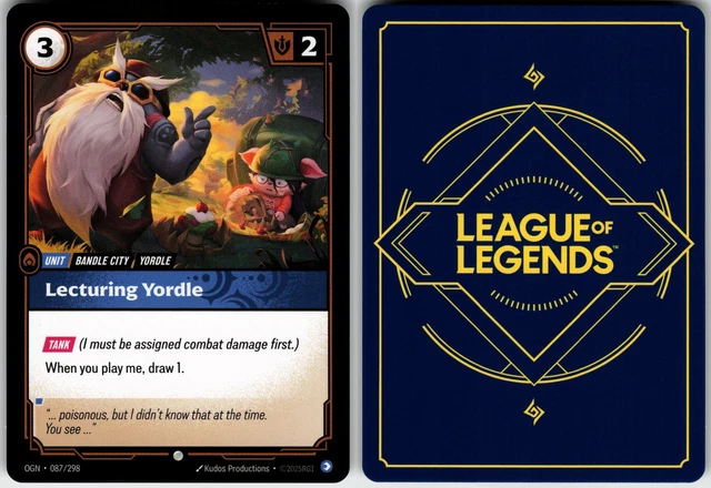 LECTURING YORDLE OGN-087 Ogn Origin Riftbound Common 2025 Lp $2.00 ...