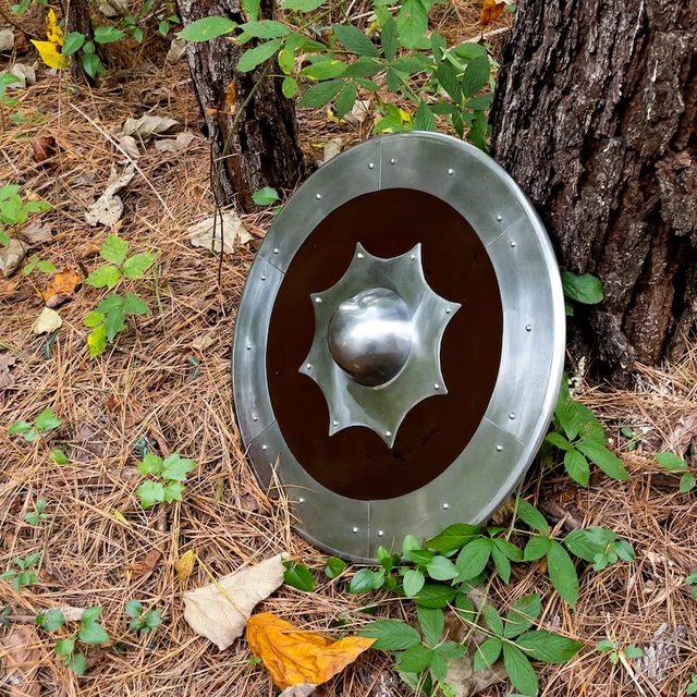 NORSE SCANDINAVIAN FUNCTIONAL Armored Round Shield Viking Medieval ...