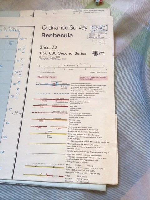 VINTAGE MAP 1982 SCARCE , Power Line And Obstruction , MOD AIRCRAFT ...