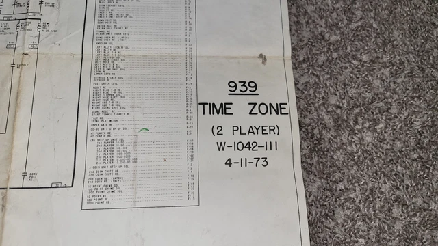 ORIGINAL 1973 BALLY Time Zone Pinball Schematics $19.99 - PicClick CA