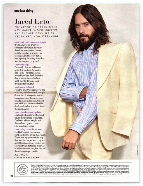 ARTICLE PHOTO JARED Leto Marvel Movie Morbius PAGE magazine CELEBRITY ...