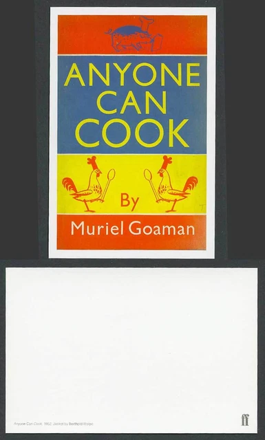 FABER BOOK COVER Postcard ANYONE CAN COOK 1952 Muriel Goaman Pig ...