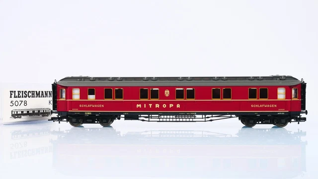H0 DC KKK Fleischmann 5078K Schlafwagen 20020 MITROPA DR OVP #2FN657 ...