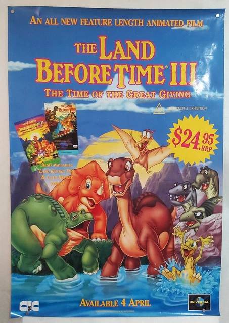 THE LAND BEFORE TIME III ORIGINAL RELEASE POSTER 1995 67.5X98cm OLD NEW ...