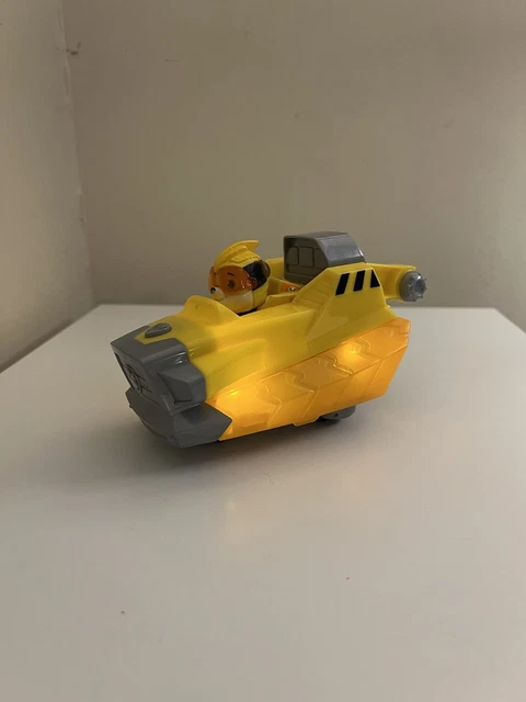 PAW PATROL RUBBLE Mighty Pups Charged Up Deluxe Vehicle with lights ...