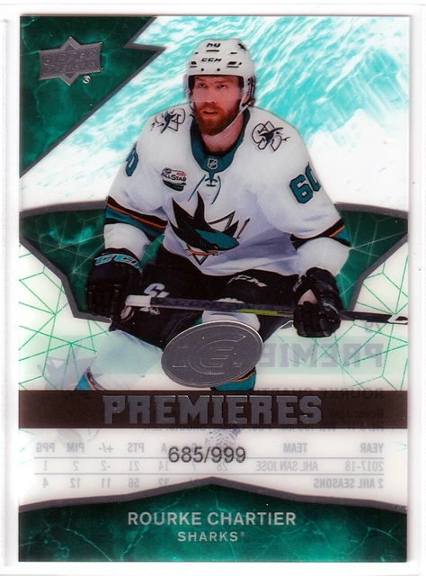 2018-19 UPPER DECK Ice #79 Rourke Chartier RC 685/999 - San Jose Sharks ...