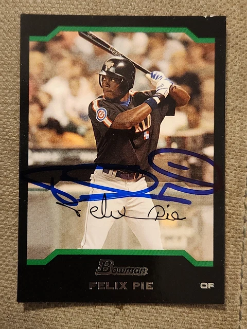 CARTE DE BASEBALL Felix Pie signée 2004 Bowman Draft Picks & Prospects ...