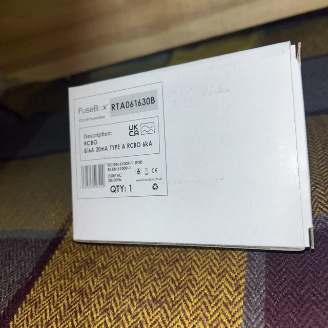 FUSEBOX 16A SINGLE Pole 6kA 30mA Type A B Curve RCBO Circuit Breaker RTA061630B £12.18 - PicClick UK