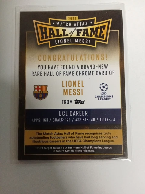 HALL OF FAME Lionel Messi Match Attax 2024/2025 Barcelona 24/25 # HOF4 ...