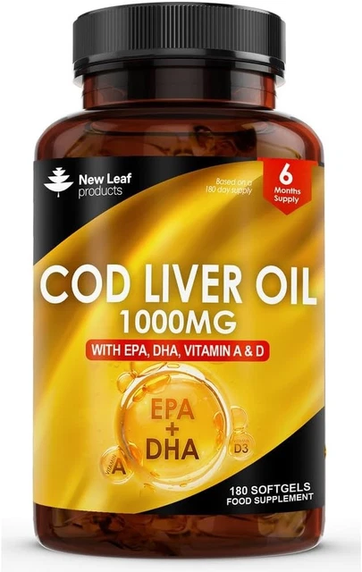 NEW LEAF COD Liver Capsules 1000mg 180 Capsules £17.03 - PicClick UK