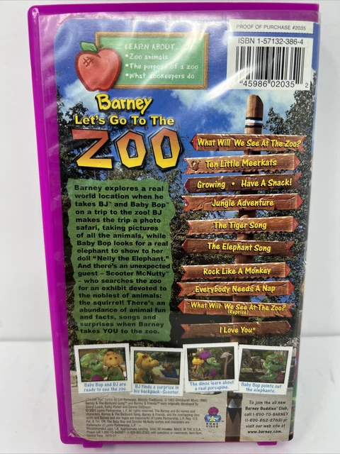 BARNEY - LETS Go to the Zoo (VHS, 2001) EUR 4,60 - PicClick FR