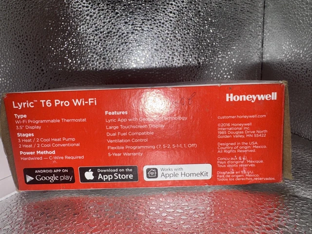 HONEYWELL HOME T6 Pro Smart Programmable Thermostat (TH6320WF2003) WiFi ...
