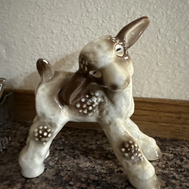 VINTAGE BABY GOAT Figurine Occupied Japan Porcelain Ceramic 6” Tall $27 ...