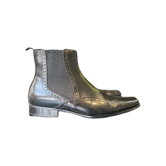 TODD BARNES BLACK Leather Chelsea Boots Cowboy Boots UK Size 7 Formal ...
