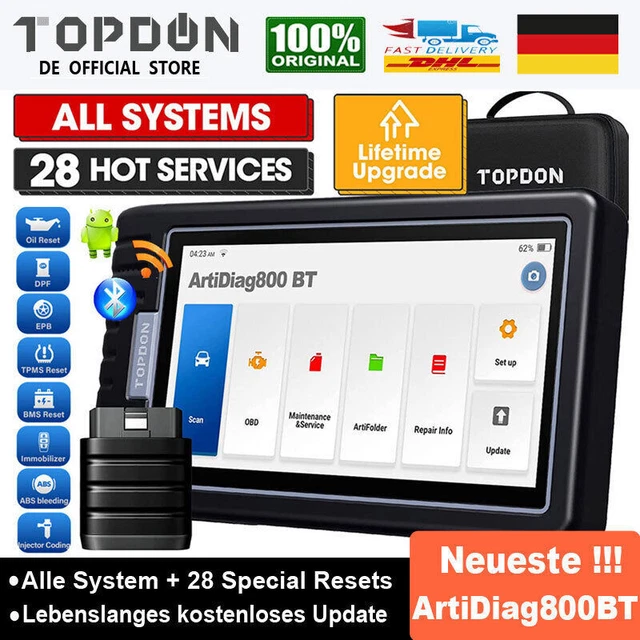 TOPDON AD800 BT Dispositivo Diagnostico Auto Scanner TUTTI i Sistemi ...
