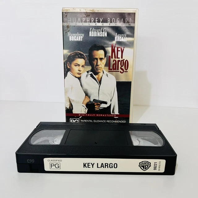 KEY LARGO CLASSIC Movie Vhs Video Tape Humphrey Bogart Lauren Bacall ...