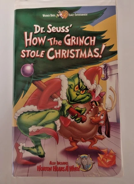 WARNER BROS. DR Seuss' HOW THE GRINCH STOLE CHRISTMAS VHS w/Clam Shell ...