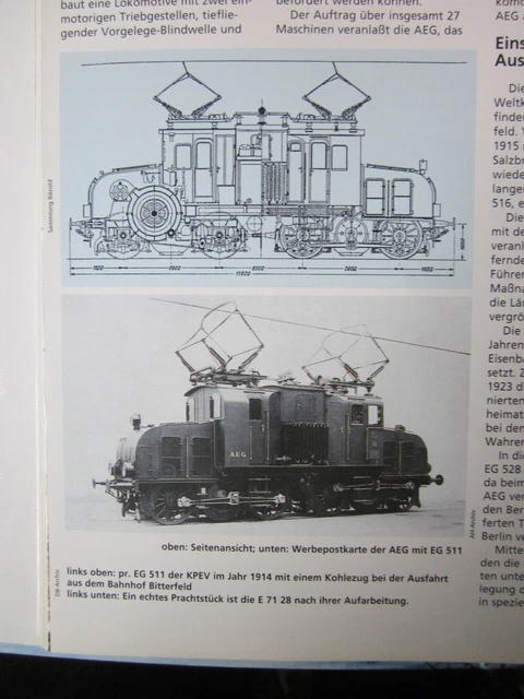 BAHN LOKAUFRISSE E & Diesel DRG 24 pr. EG 511-537 KPEV 1914 DRG E71.1 ...