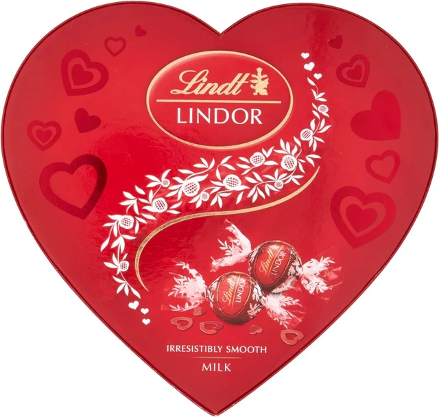 Lindt Lindor Heart Milk Chocolate Truffles Box Approx 16 Truffles