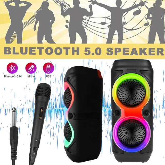 TWS WIRELESS HEAVY Bass Portable Bluetooth 5.0 Speakers for Home Party ...