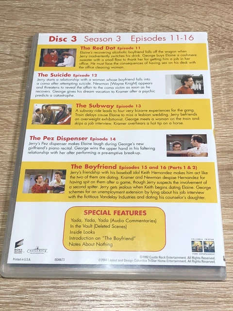 SEINFELD: S3 DISC 3 Epsidoes 11-16 Dvd $7.99 - PicClick CA