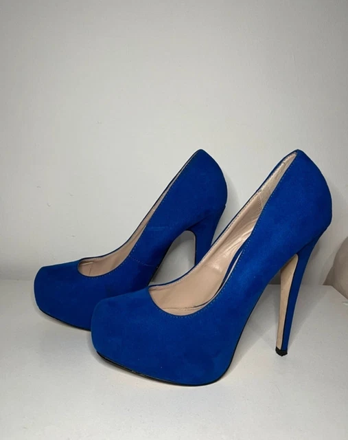 KURT GEIGER CARVELA Blue Suede 5 Inch High Heels Shoes Size 5 Wedding ...