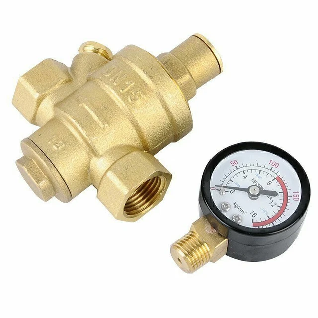 RÉDUCTEUR DE PRESSION DN15 1/2'' eau laiton régulateur réducteur manomètre L EUR 23,50 - PicClick FR