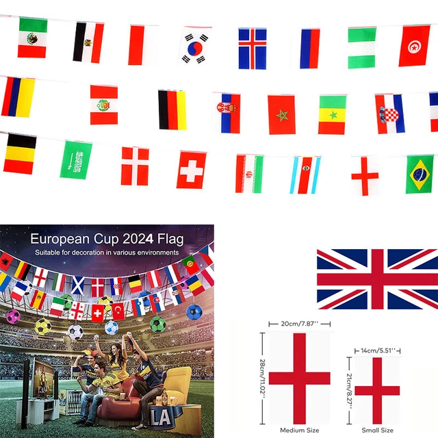 2024 EURO FOOTBALL Championship Bunting with 24 Flags for Garden Bar ...