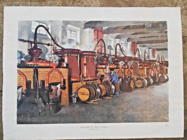 AFFICHE PUBLICITAIRE ANCIEN albert brenet cognac martell distilleri ...