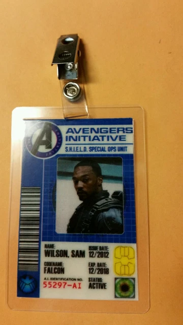 AVENGERS INITIATIVE IDENTIFICATION Badge -sam Wilson Falcon Cosplay Prop Costume EUR 9,17 ...