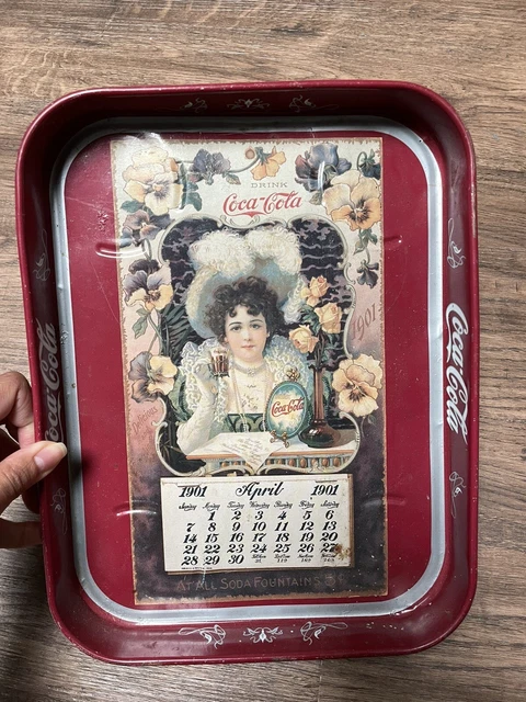 TRAY COCA COLA Coke Vintage Years' 80 IN Tin Calendar 1901 Series ...