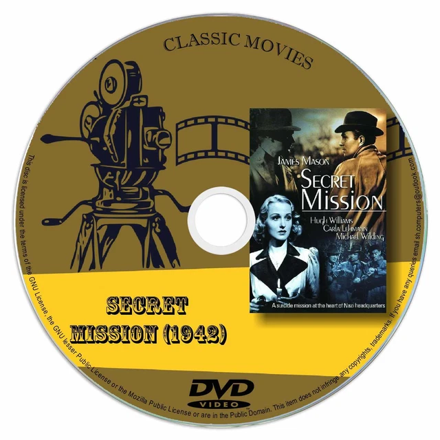 SECRET MISSION 1942 CLASSIC DVD Film Drama War Hugh Williams Carla ...