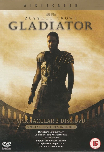 GLADIATOR (DVD) CROWE Russell Phoenix Joaquin Nielsen Connie Reed ...