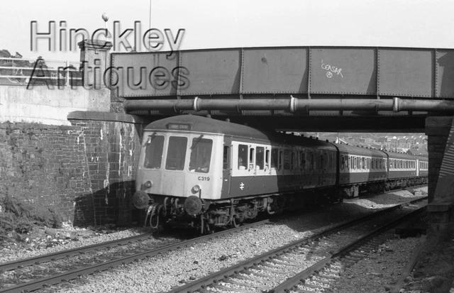 35MM NEGATIVE BRITISH Rail Class 116 DMU C319 Leaving Porth Station ...