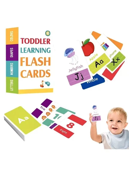FLASH CARDS FOR Kids Alphabet Toddlers Early Learning Educational First ...