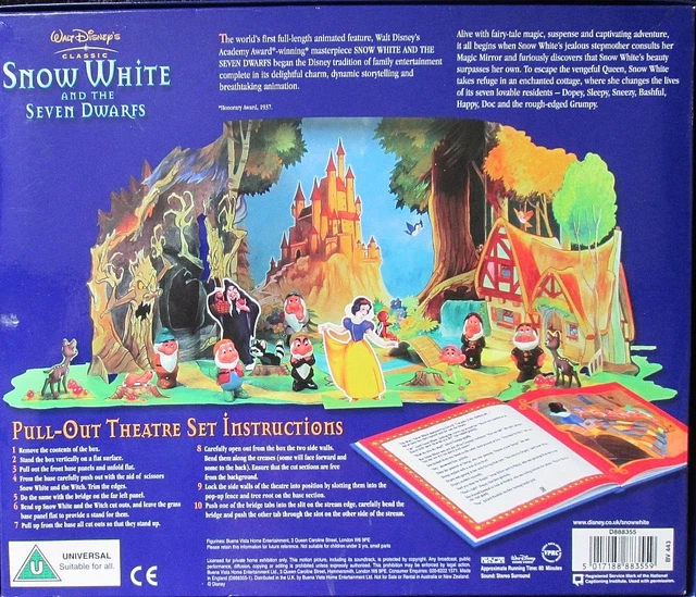 SNOW WHITE AND 7 Dwarfs VHS Video Gift Set with Theatre Set + Ladybird ...