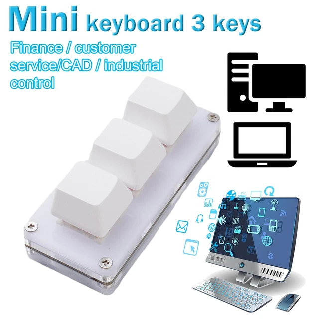 MINI 3-KEY KEYPAD Gaming Keyboard Programming Macro Keypad Mechanical ...