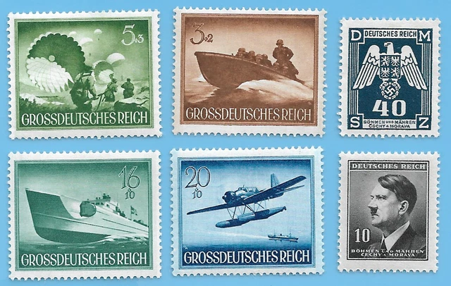 GERMANY GERMAN 1944 Adolf Hitler Swastika Army Navy Stamp lot WW2 Era ...