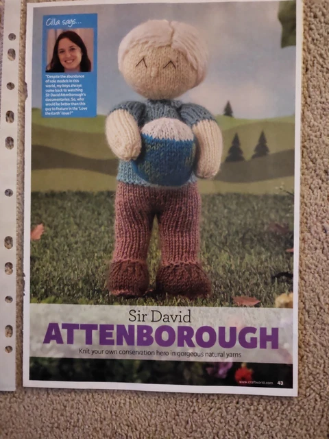 SIR DAVID ATTENBOROUGH - Toy Knitting Pattern £2.00 - PicClick UK